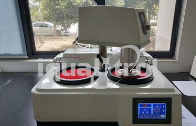 China Stepless Speed Manual Metallographic Grinding and Polishing Machine Double Disc 200mm for sale