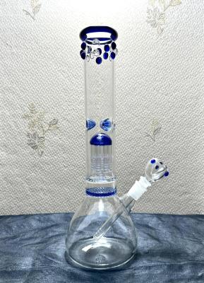 Cina I 16 pollici su ordinazione della caffettiera a filtro di acqua di vetro Bongs lo spessore di 8mm con Downst nero in vendita