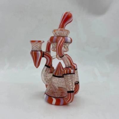 Cina olio Rig Glass Smoking Pipe del riciclatore 11Inches con il Banger del quarzo di 14mm in vendita