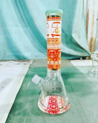 Cina Ciotola a 8 pollici di Bong With 14mm della tubatura dell'acqua del narghilé del vetro trasparente del Odm in vendita