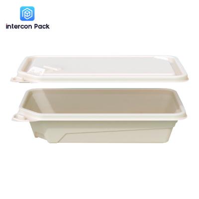 Chine la pulpe 800ml de papier a moulé le papier d'usine de fibre de pulpe de bagasse de canne à sucre de plateaux avec le couvercle à vendre