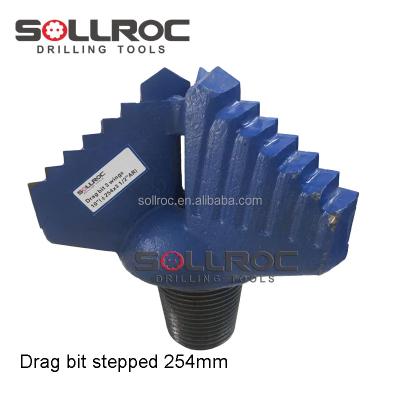 중국 가공 가공 블루 3 날개 단계 드래그 굴착 비트 부드럽고 미디엄 바위 판매용
