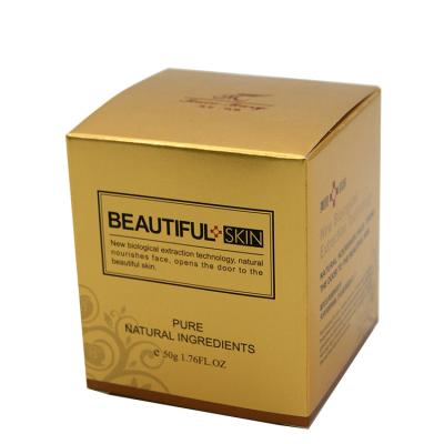 China Disposable Gold Color 325g Art Paper Box Cosmetic Gift Packaging for sale