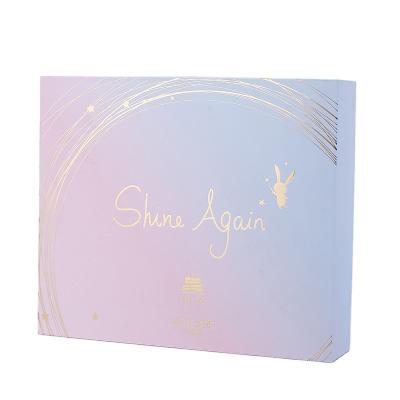 China Pink Blue 300gsm Art Paper Custom Luxury Apparel Boxes Hot Stamping for sale