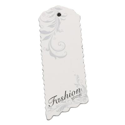 China Rectangle Embossed Debossed Logo Recycled Hang Tag 300gsm Paperboard for sale