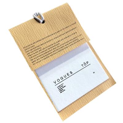 China Corrugated Clothing Iridescent Paper Personalized Hang Tag With String for sale
