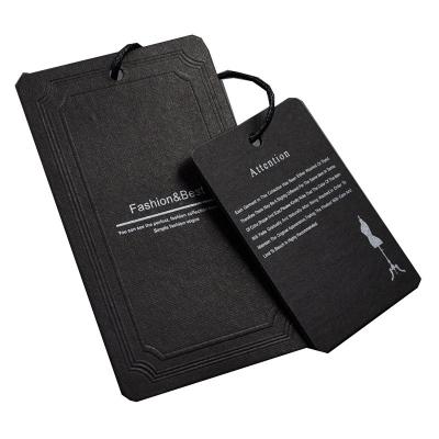 China Bags Shoes 350gsm Coated Paper Custom Hang Tag Black White Print for sale
