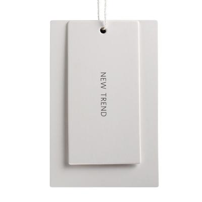 China White Duplex Paper Matte Varnishing Garment Swing Tags Customer Logo for sale
