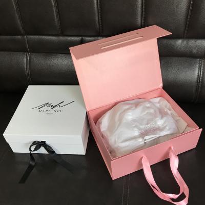 China Birthday Magnetic Folding CMYK PMS Collapsible Gift Box With Ribbon for sale