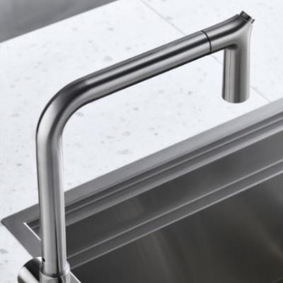 Cina Rubinetti spazzolati flessibili del foro del rubinetto del lavandino di cucina del nichel singoli con il tubo flessibile di PEX in vendita