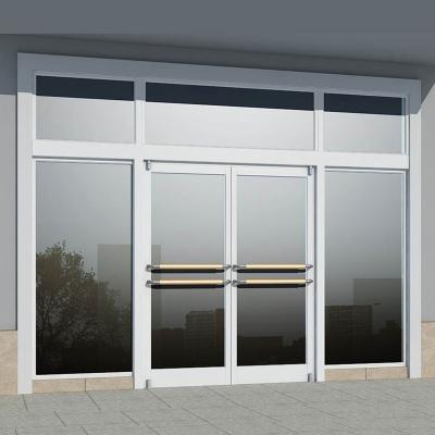China Commercial Double Glazed Aluminium Storefront Single Glass French Door for sale