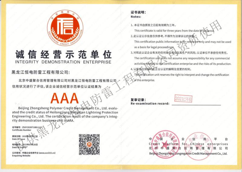 INTEGRITY DEMONSTRATION ENTERPRISE - Hunan Heou Engineering Consulting Co., Ltd