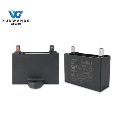 中国 CBB61 ファンコンデンサ 187 ターミナル モーターラン コンデンサ 450V 4.0UF 自己治癒 販売のため