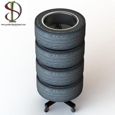 Cina Scaffale di esposizione smontabile del metallo del supporto di riparazione dell'automobile dello scaffale di 4 gomme in vendita