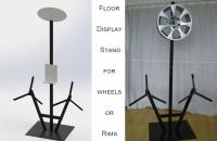 POP Alloy Wheel Metal Auto Parts Display Racks 3 Alloy Wheel Display Stand