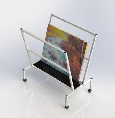 China V - Soporte del almacenamiento de compartimiento de los artes de los estantes de exhibición de la oficina del marco de la pintura al óleo del metal de la forma en venta
