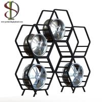 Metal Tube Frame Tyre Storage Rack Combined Hexagon Shape