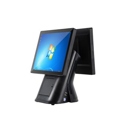 China 15.6 Inch Dual Screen Touch POS Machine All-In-One Aluminum Cash Register for Marketplace Restaurant Retail OEM Customizable for sale