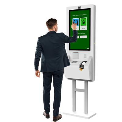 China 32 Inch Floor Stand Restaurant NFC Smart Tablet Touch Screen Fast Food Ordering Self Service Payment Kiosk Machine for Retail for sale