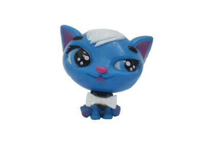 Cina 3D ha personalizzato le mini figure di plastica del gatto 5cm blu/porpora per il gioco dei bambini in vendita