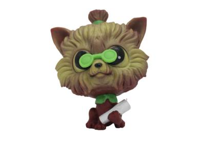 Cina Figurine di plastica Brown unico del cane dell'ambiente piccole con i peli del panino in vendita
