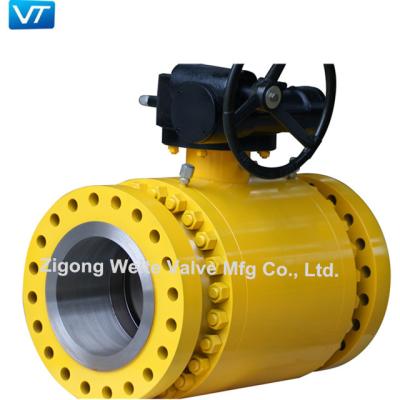 Cina DN200 delicatamente ha messo l'orecchione a sedere manovrato mediante ingranaggi della valvola a sfera montato in vendita