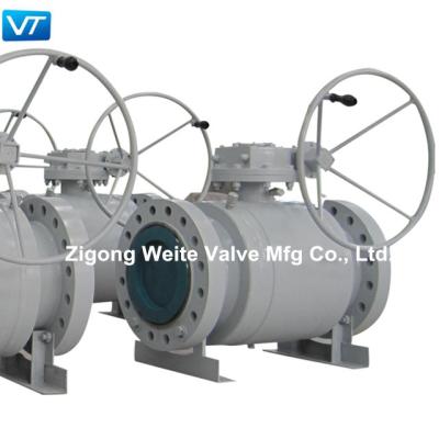 Cina Valvola a sfera manovrata mediante ingranaggi completamente saldata con progettazione a prova di fuoco del cambio api 607 in vendita