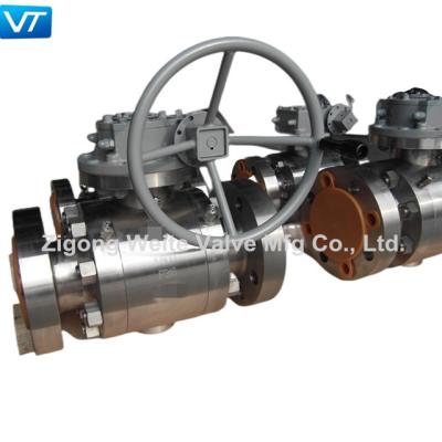 Cina Valvola a sfera a 4 pollici flangiata F316 dell'azionatore del cambio della valvola a sfera di acciaio inossidabile di 1500LB F316 in vendita