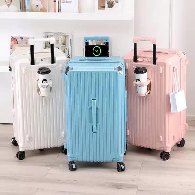 China 1683 Multifunctional fashionable travel suitcase 20 inches 24 inches 28 inches ABS material suitcase for sale