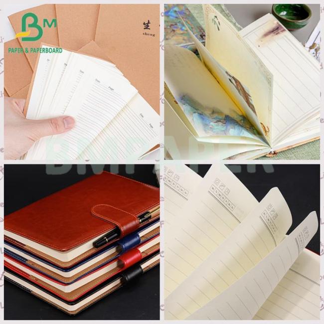 80gsm Recyclable Customized Uncoated Woodfree Cream Book Paper