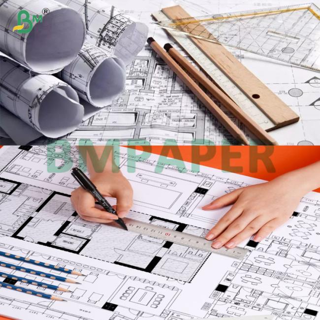 80g Smooth White CAD Plotter Paper For Enguneering Design Or Garment 80g Smooth White CAD Plotter Paper For Enguneering Design Or Garment