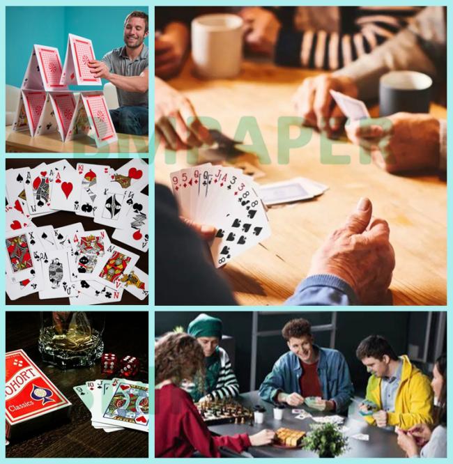 300gsm Poker Playing Card Board For Family Travel Blue Core 70 x 100cm