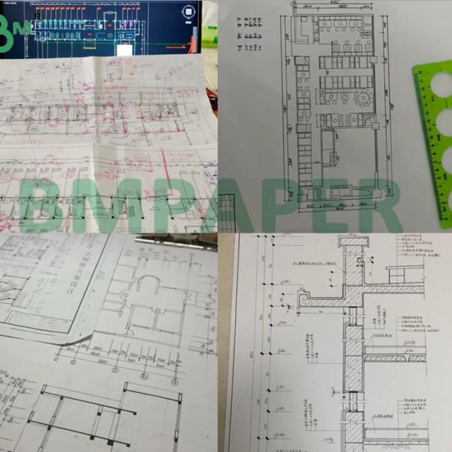 80g White CAD Plotter Paper For Engineering Drawing 80g White CAD Plotter Paper For Engineering Drawing
