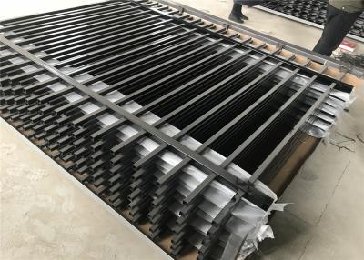 중국 Flat Top Design Black powder coated tubular fencing / Cheap Privacy powder coated tubular fencing 1.8meter x 2.35m 판매용