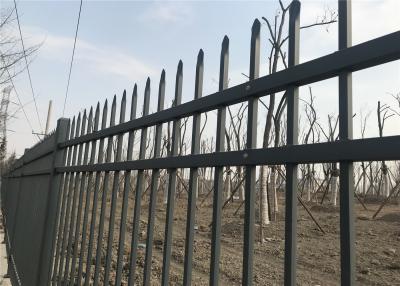 Κίνα Steel Spear Top Fencing 1830mm height x 3050mm width 3 rails 40mm stain grey powder interpon Post 100mm RHS προς πώληση