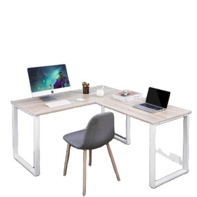 China Mesa em forma de L de metal e madeira para escritório em casa à venda