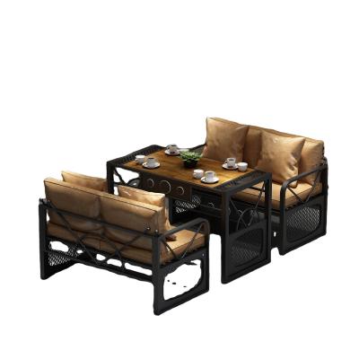 China Wohnzimmermöbel Holzstil PANEL Kaffee-Tee-Sets Metall-Tisch-Set Industrie zu verkaufen