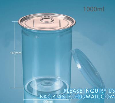 중국 Multi Sizing 180ml To 2500ml Plastic Pop Top Cans For Food With Easy Open Lids Pet Jar, Ring Pull Top Can 판매용