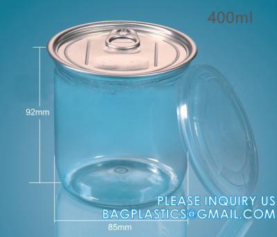 중국 Multi Sizing 180ml To 2500ml Plastic Pop Top Cans For Food With Easy Open Lids Pet Jar, Ring Pull Top Can 판매용