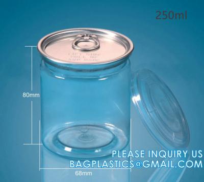 중국 Multi Sizing 180ml To 2500ml Plastic Pop Top Cans For Food With Easy Open Lids Pet Jar, Ring Pull Top Can 판매용