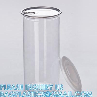중국 Multi Sizing 180ml To 2500ml Plastic Pop Top Cans For Food With Easy Open Lids Pet Jar, Ring Pull Top Can 판매용