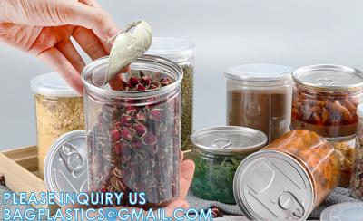 중국 Multi Sizing 180ml To 2500ml Plastic Pop Top Cans For Food With Easy Open Lids Pet Jar, Ring Pull Top Can 판매용
