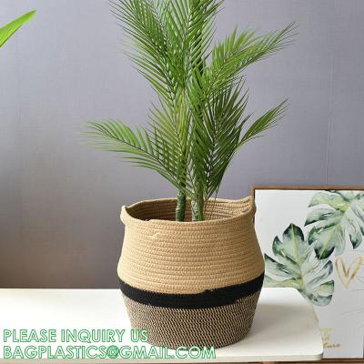 중국 Home Decoration Basket For Plants Cotton Rope Woven Rattan Flower Pots Planter Cotton Rope Woven Rattan Flower Pots 판매용