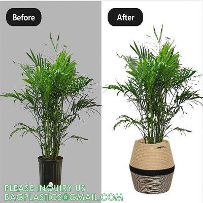 중국 Home Decoration Basket For Plants Cotton Rope Woven Rattan Flower Pots Planter Cotton Rope Woven Rattan Flower Pots 판매용
