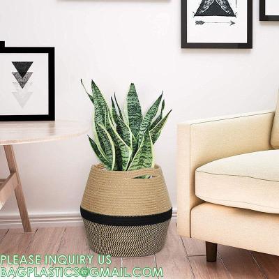 중국 Home Decoration Basket For Plants Cotton Rope Woven Rattan Flower Pots Planter Cotton Rope Woven Rattan Flower Pots 판매용
