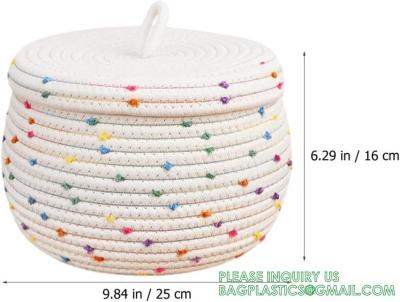 중국 storage Basket Decorative Rope Basket Wooden Bead Decoration For Blankets,Toys,Clothes,Shoes,Plant Organizer Bin 판매용