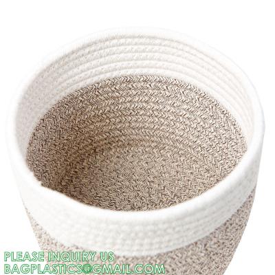 중국 storage Basket Decorative Rope Basket Wooden Bead Decoration For Blankets,Toys,Clothes,Shoes,Plant Organizer Bin 판매용