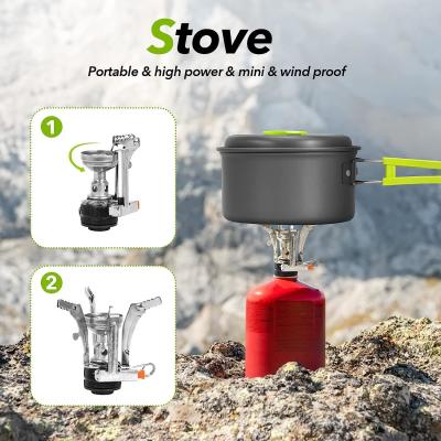 중국 Stainless Steel Camping Outdoor Cookware Mess Kit Set, Folding Cookset Camping Teapot and Pans Set Equipment 판매용