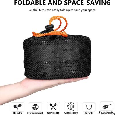 중국 Stainless Steel Camping Outdoor Cookware Mess Kit Set, Folding Cookset Camping Teapot and Pans Set Equipment 판매용