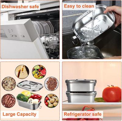 중국 Stainless Steel Bento Box Metal Lunch Box Containers Leak-proof For Adults Dual Tiers Metal Lunch Box Container 판매용